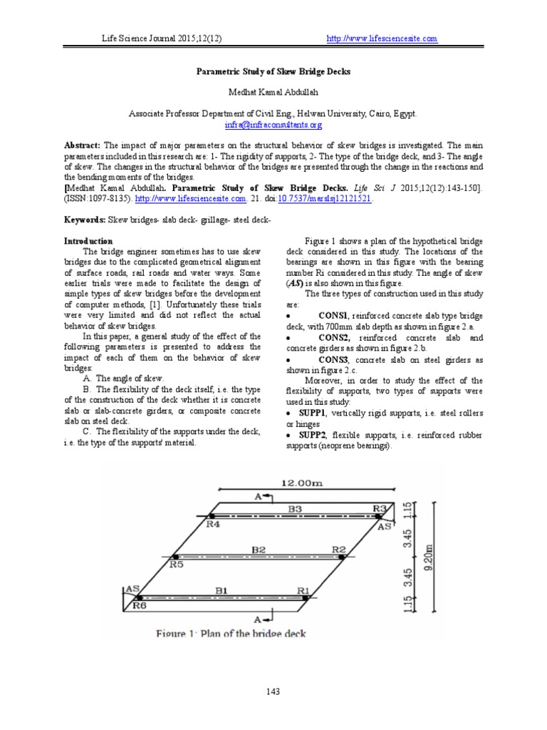 Skew Bridges Parametric Study | PDF | Bridge | Beam (Structure)