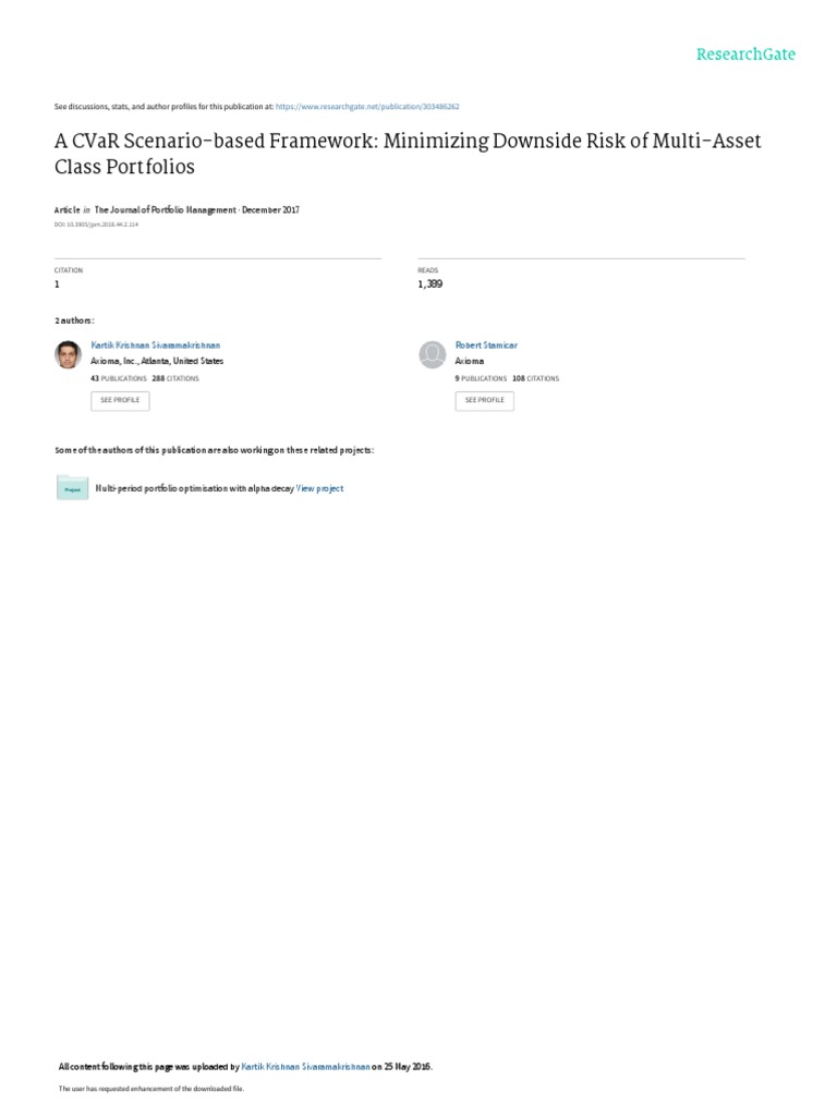 Axiom Ac Var Paper Final | PDF | Greeks (Finance) | Value At Risk