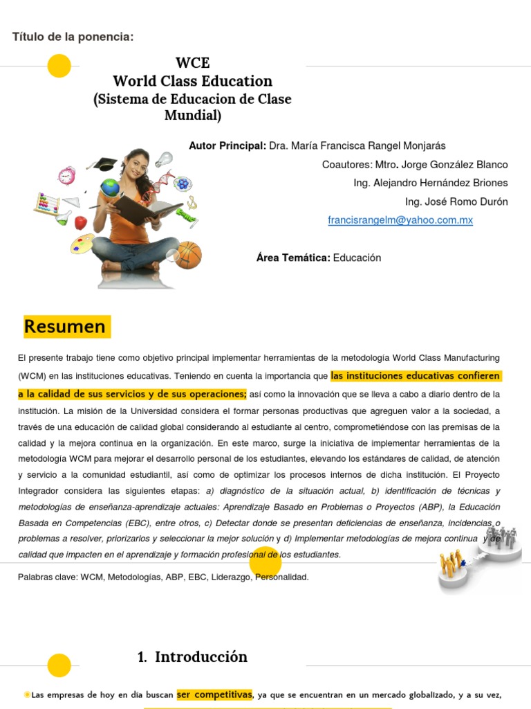 World Class en La Educacion | PDF | Aprendizaje | Sicología