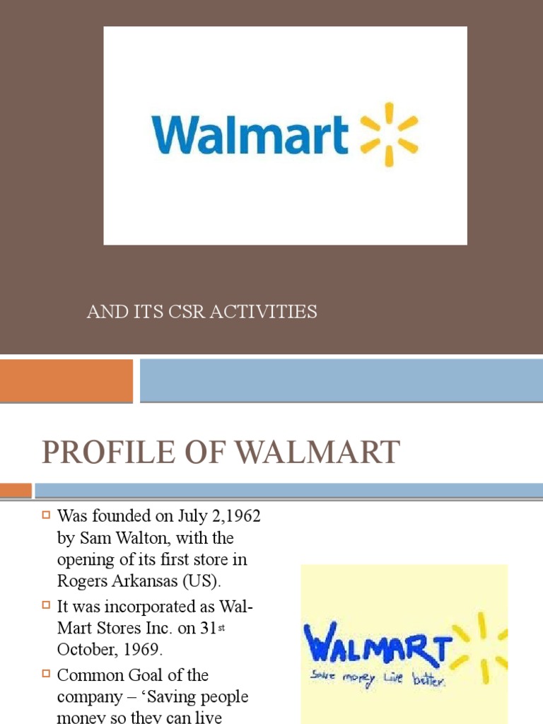 And Its CSR Activities | PDF | Walmart | Corporate Social Responsibility