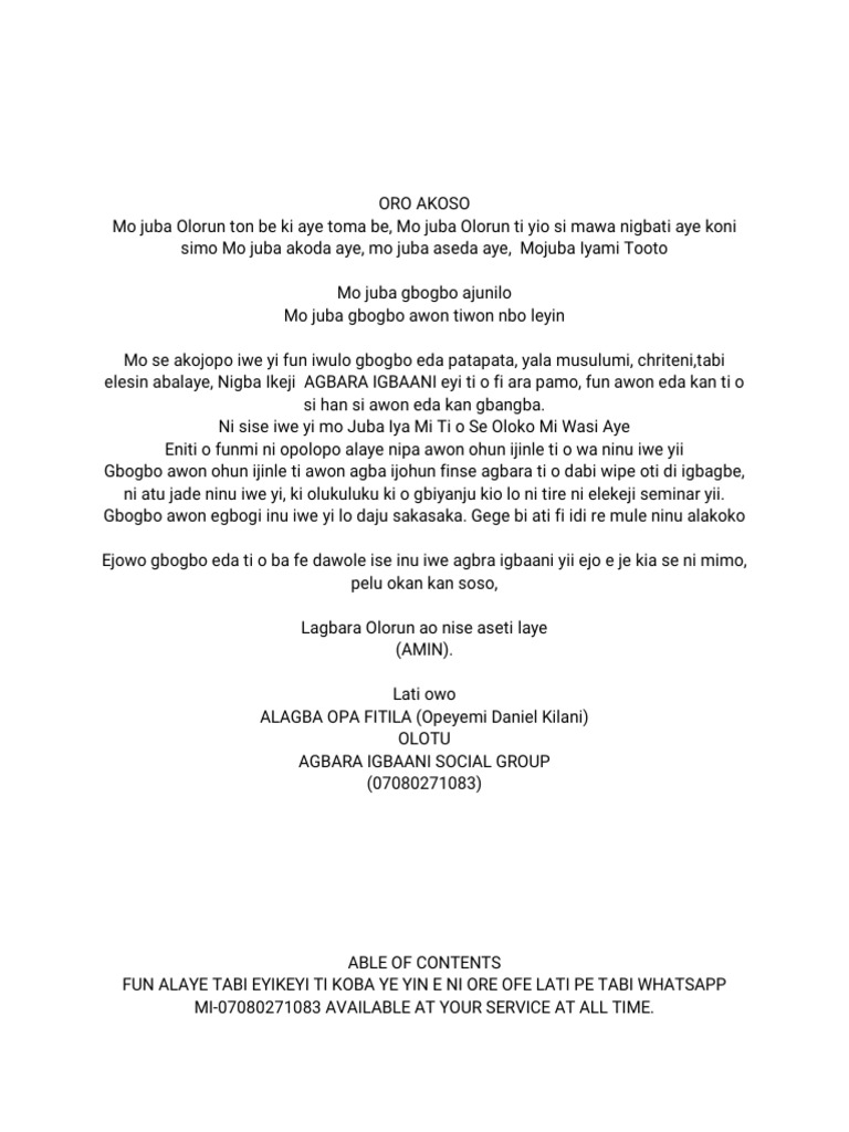 Agbara Igbaani Season 2 Origina | PDF