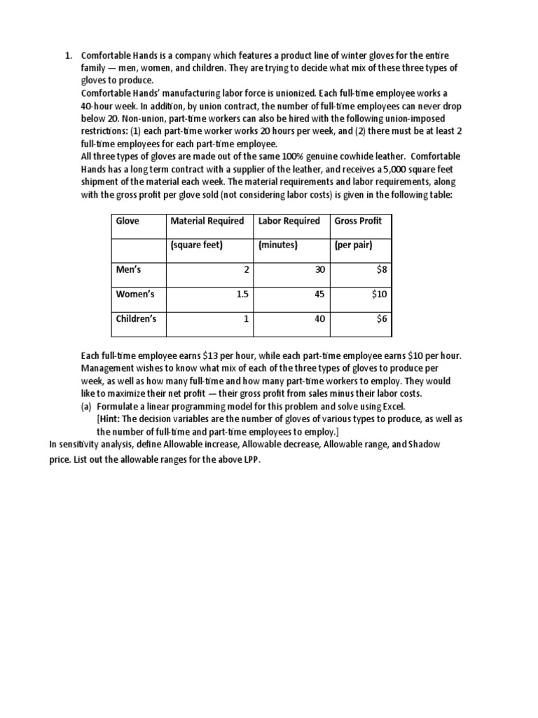 LPP Sensitivity Report | PDF | Mathematical Optimization | Labour Economics