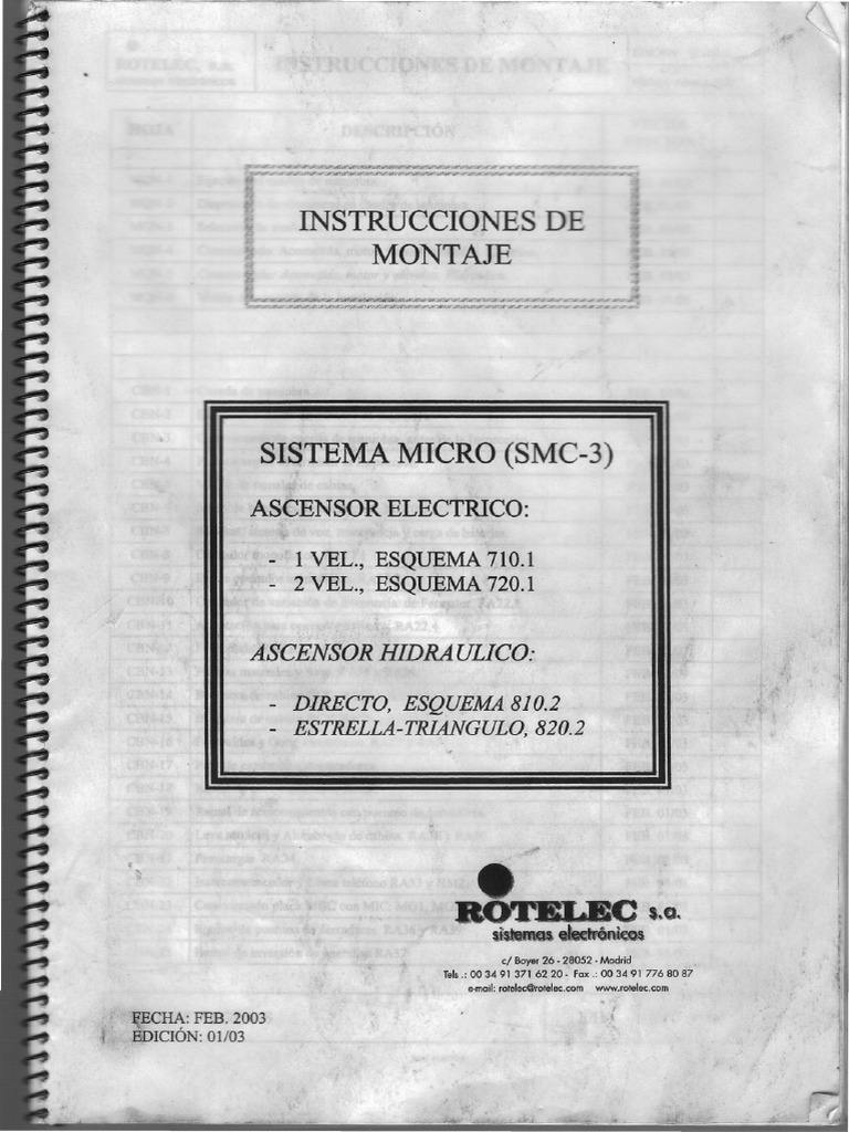 Manual Maniobra Rotelec-Sistema Micro (SMC-3) | PDF