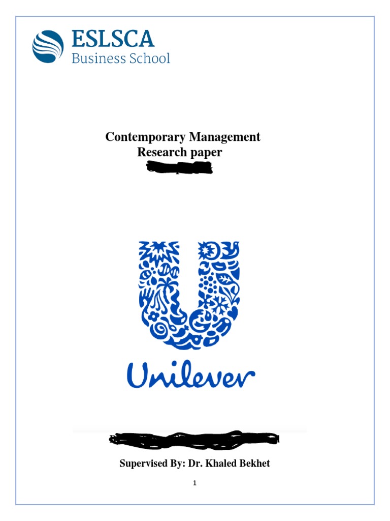 An Analysis of Contemporary Management Strategies at Unilever | PDF ...