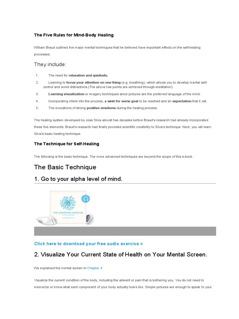 SILVA METHOD The Five Rules For Mind | PDF | Clinical Medicine ...