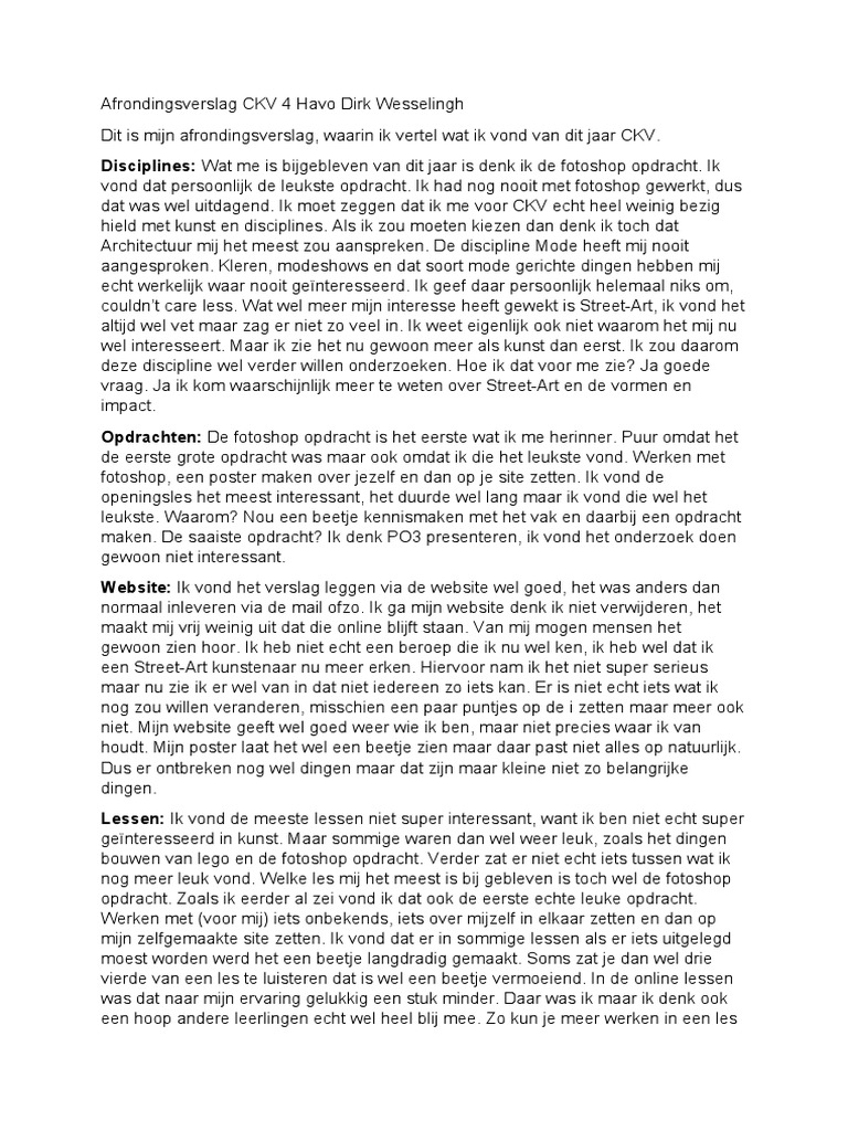 Eindopdracht CKV | PDF