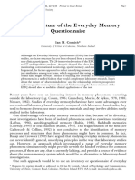 Evaluation of The Everyday Memory Questionnaire-Revised | PDF ...