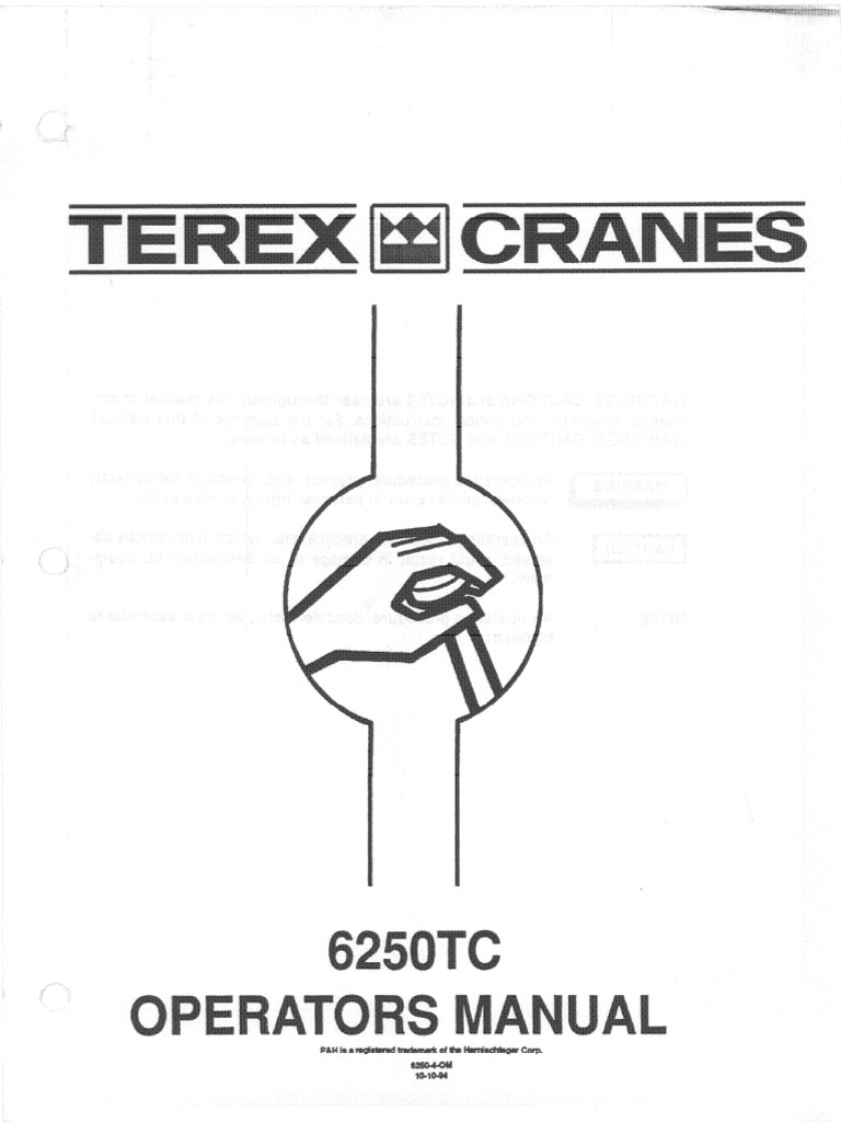 TEREX CRANES - Operators Manual | PDF