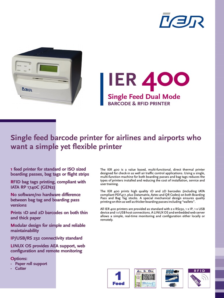 Ier 400 V4 GB 11 2009 | PDF | Radio Frequency Identification | Barcode