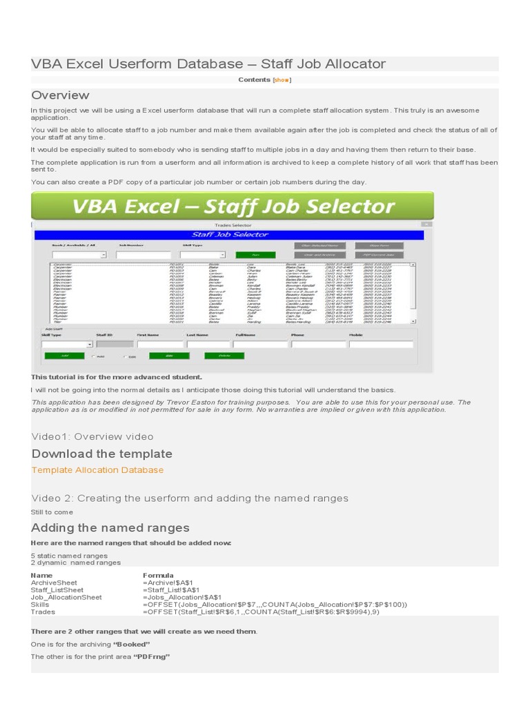 VBA Excel Userform Database | PDF | Microsoft Excel | Control Flow