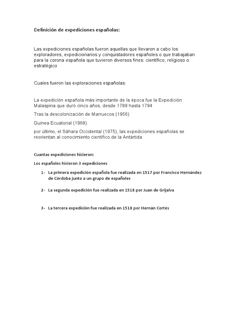 Expediciones Españolas | PDF