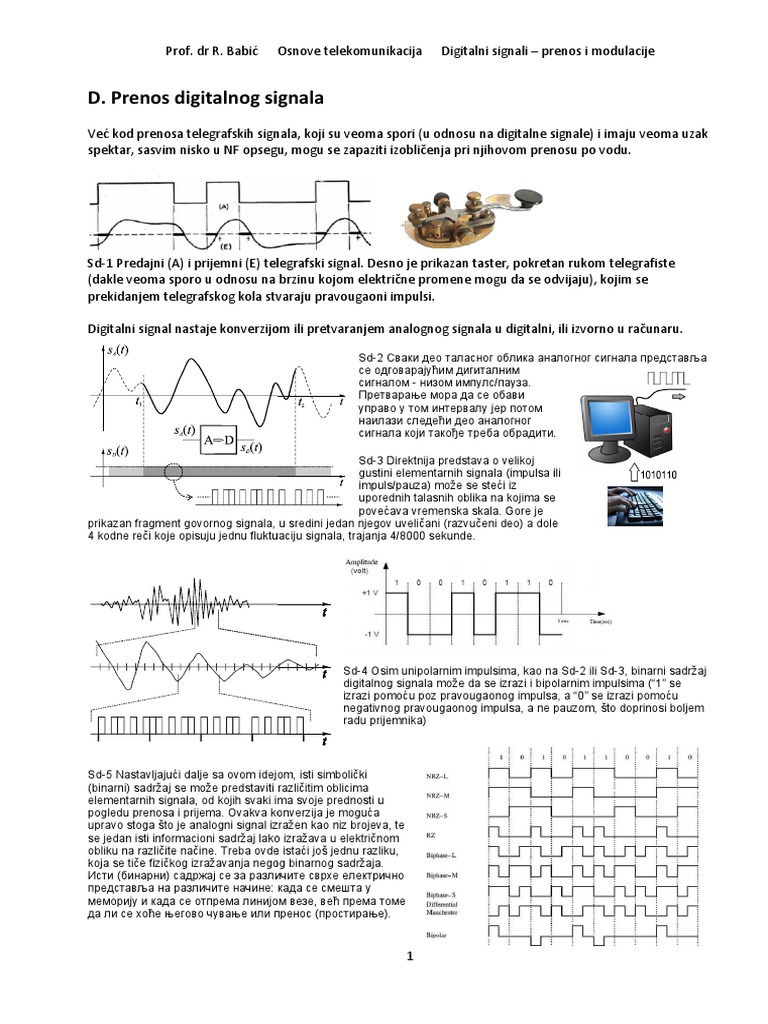 Digitalni Signali - Prenos I Modulacije | PDF