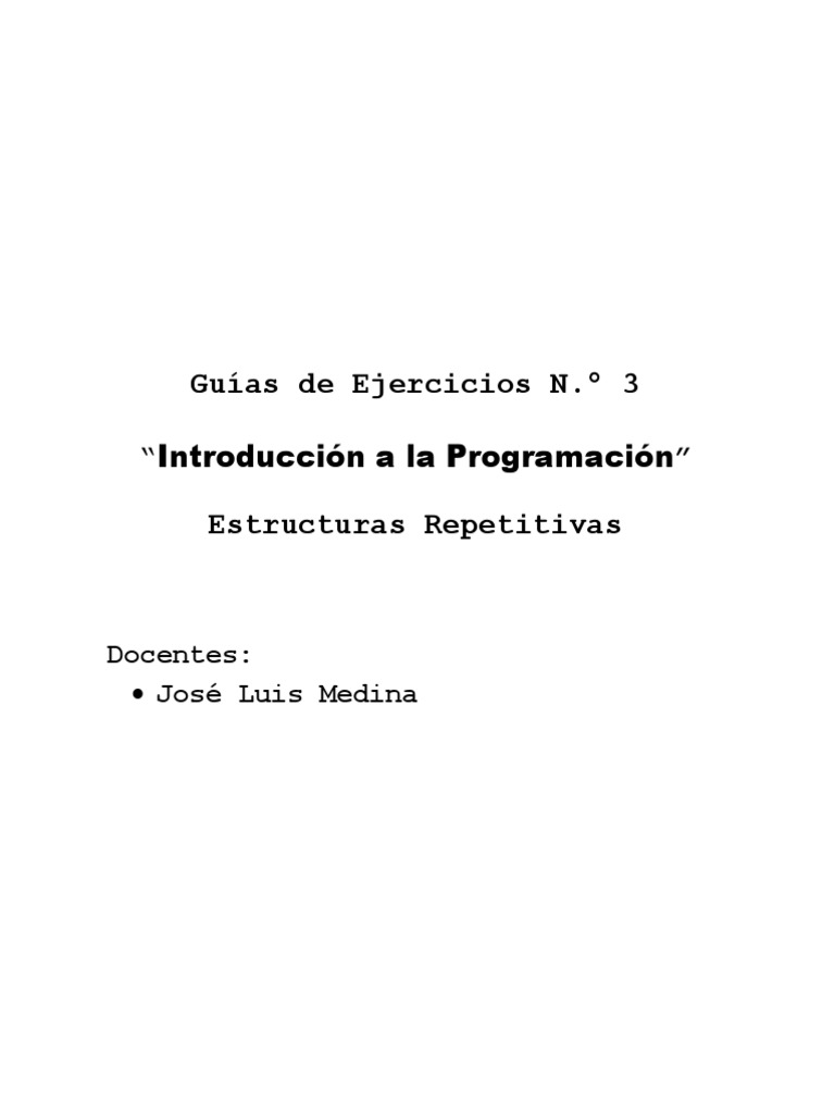 Guia de Ejercicios #3 - Introducción A La Programación | PDF ...