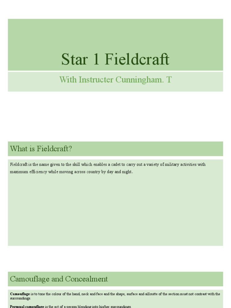 Star 1 Fieldcraft | PDF | Camouflage | Foot