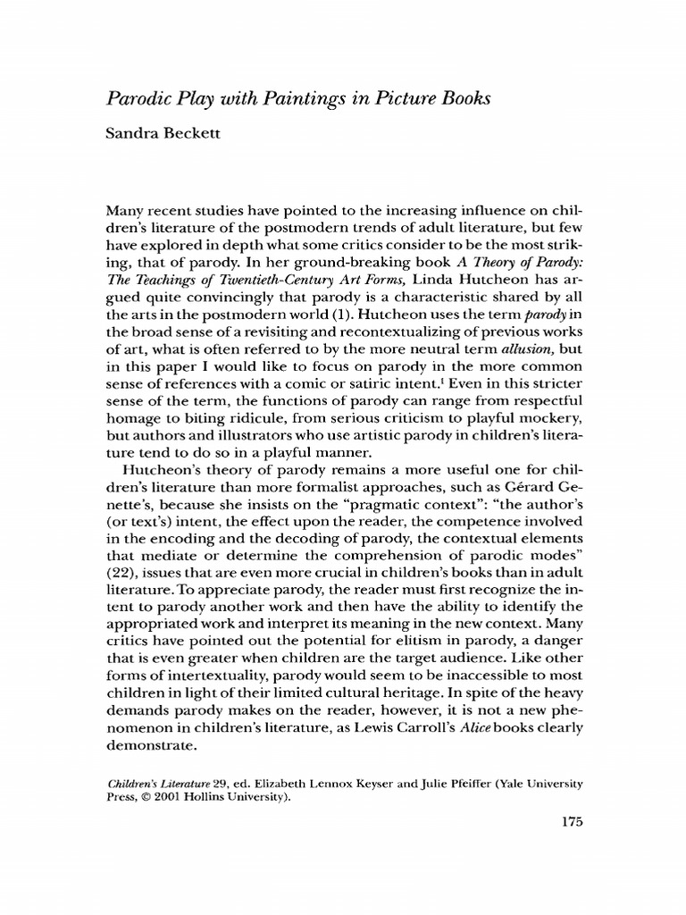 Sandra Beckett - Parodic | PDF | Parody | Sculpture