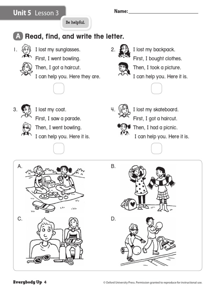 Unit 5 Lesson 3: Read, Find, and Write The Letter | PDF