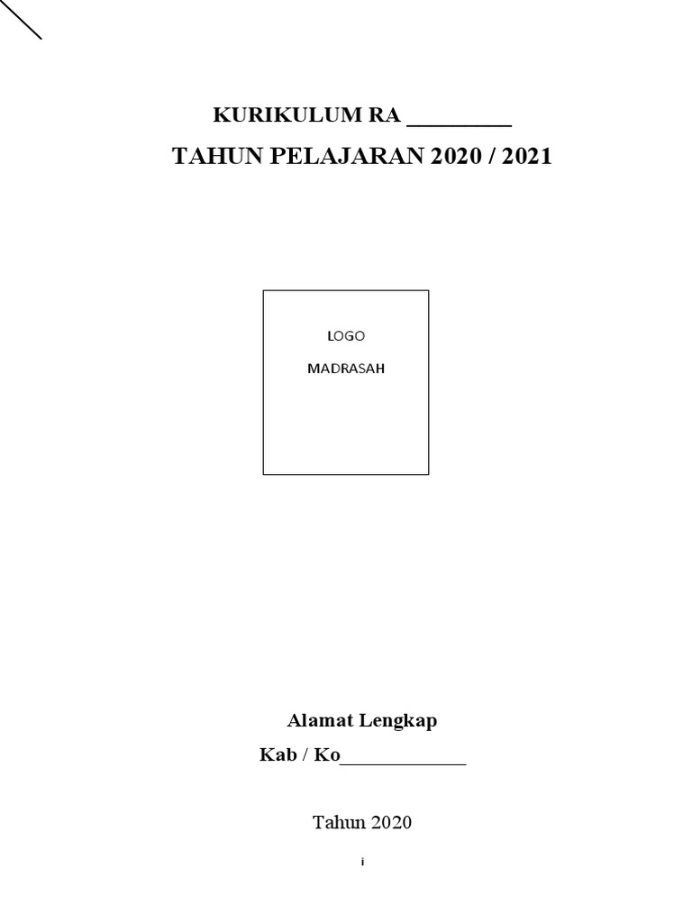 KTSP Dokumen i+II Ra - 2020-2021 | PDF