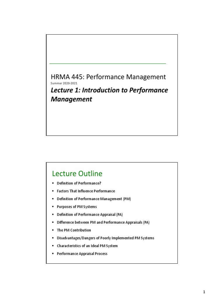 HRMA 1 Performance Management Systems in Context | PDF | Performance ...