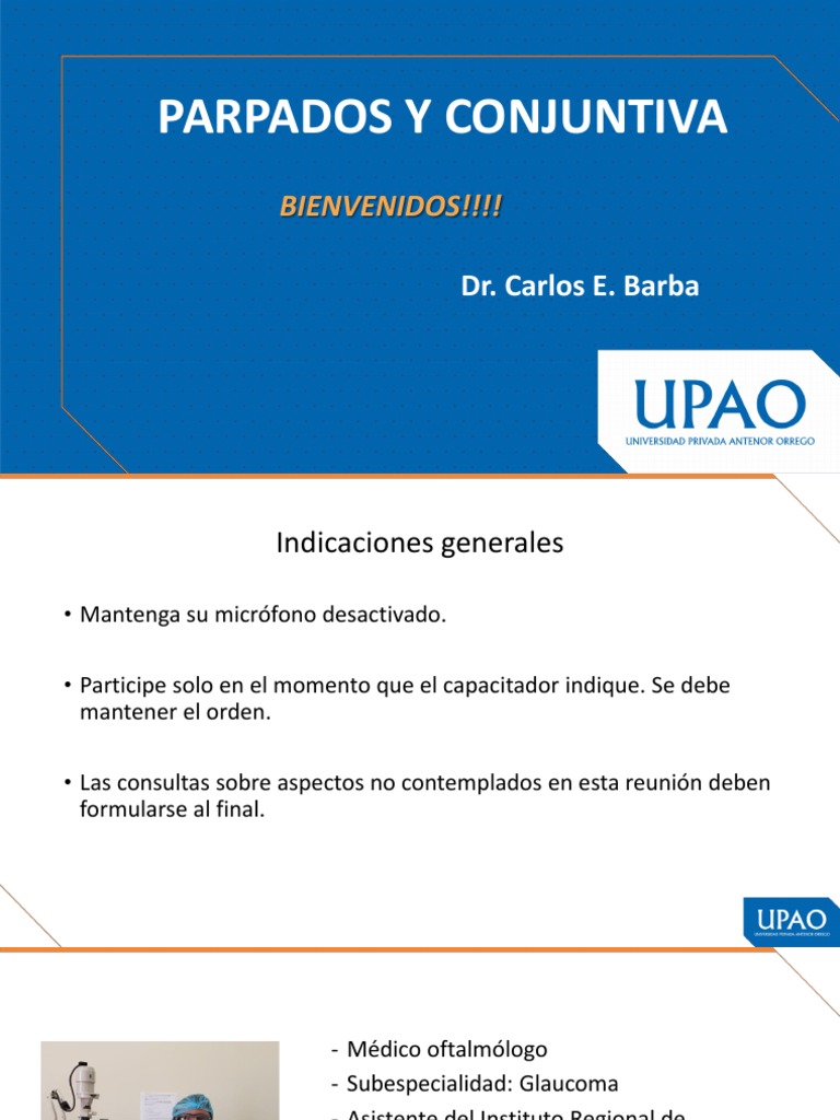 Mehu108 - U3 - T3 - Párpado y Conjuntiva | PDF | Oftalmología | Rtt