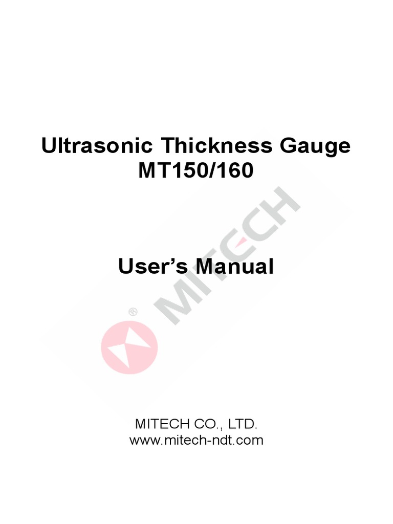 Mitech MT150 Manual | PDF | Calibration | Ultrasound