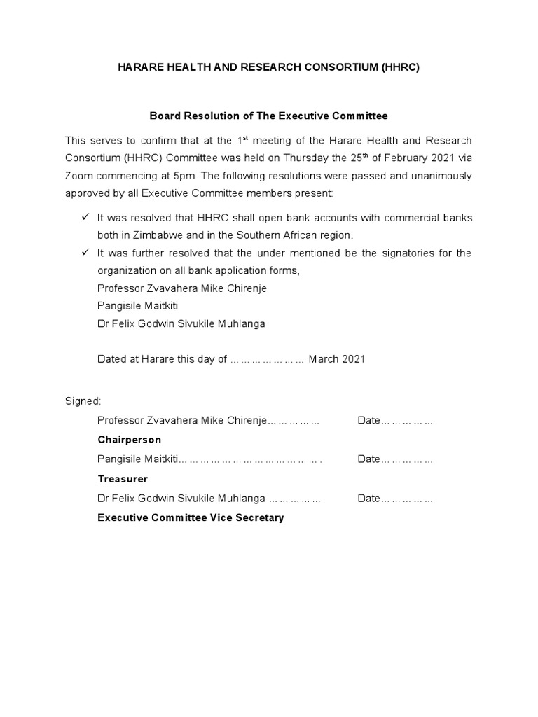 Harare Health and Research Consortium (HHRC) : ST TH | PDF | Career ...