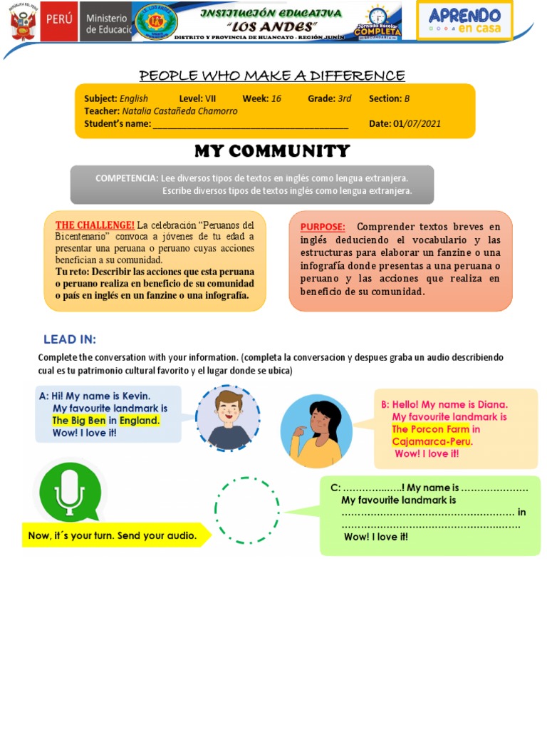 16 - 3RD My Community - 01-07-21 | PDF | Ciencias sociales | Artes del ...