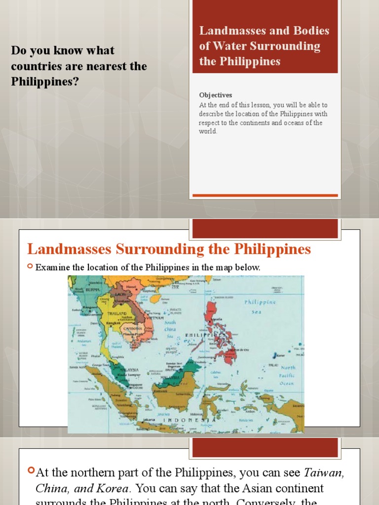 Landmasses and Bodies of Water Surrounding The Philippines | PDF ...