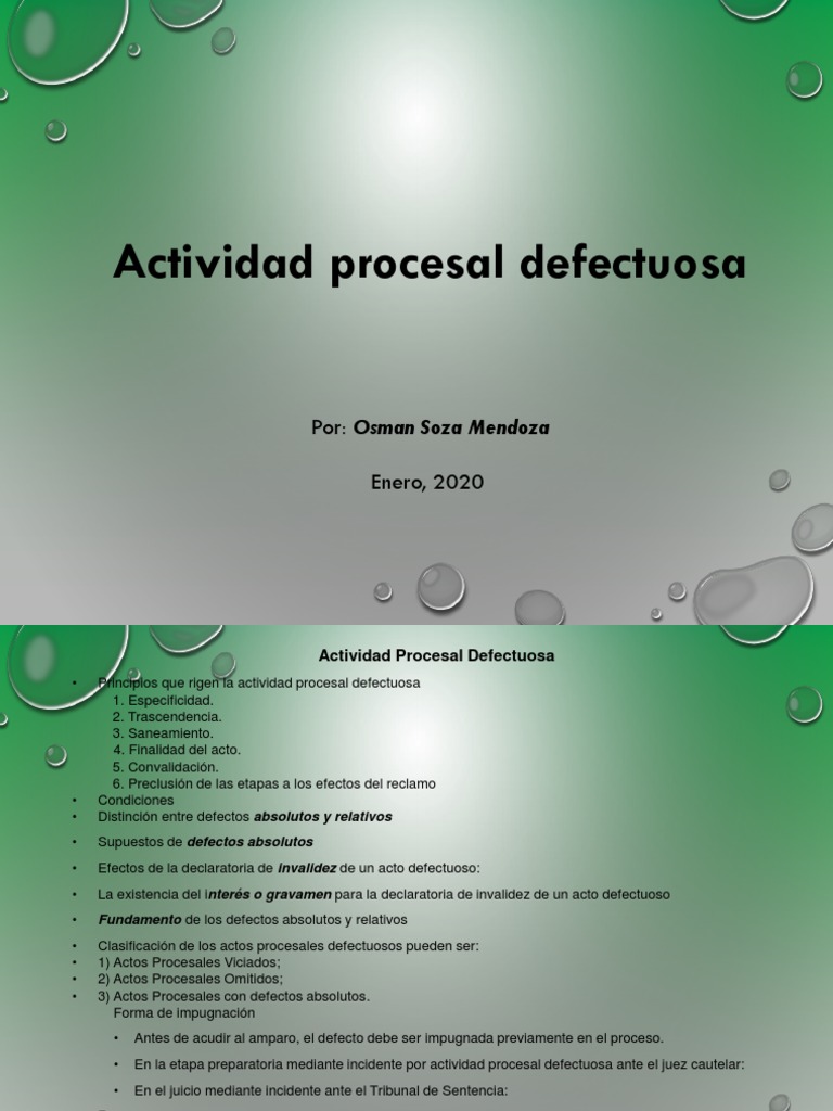 Actividad Procesal Defectuosa | PDF | Debido al proceso | Nulo (ley)