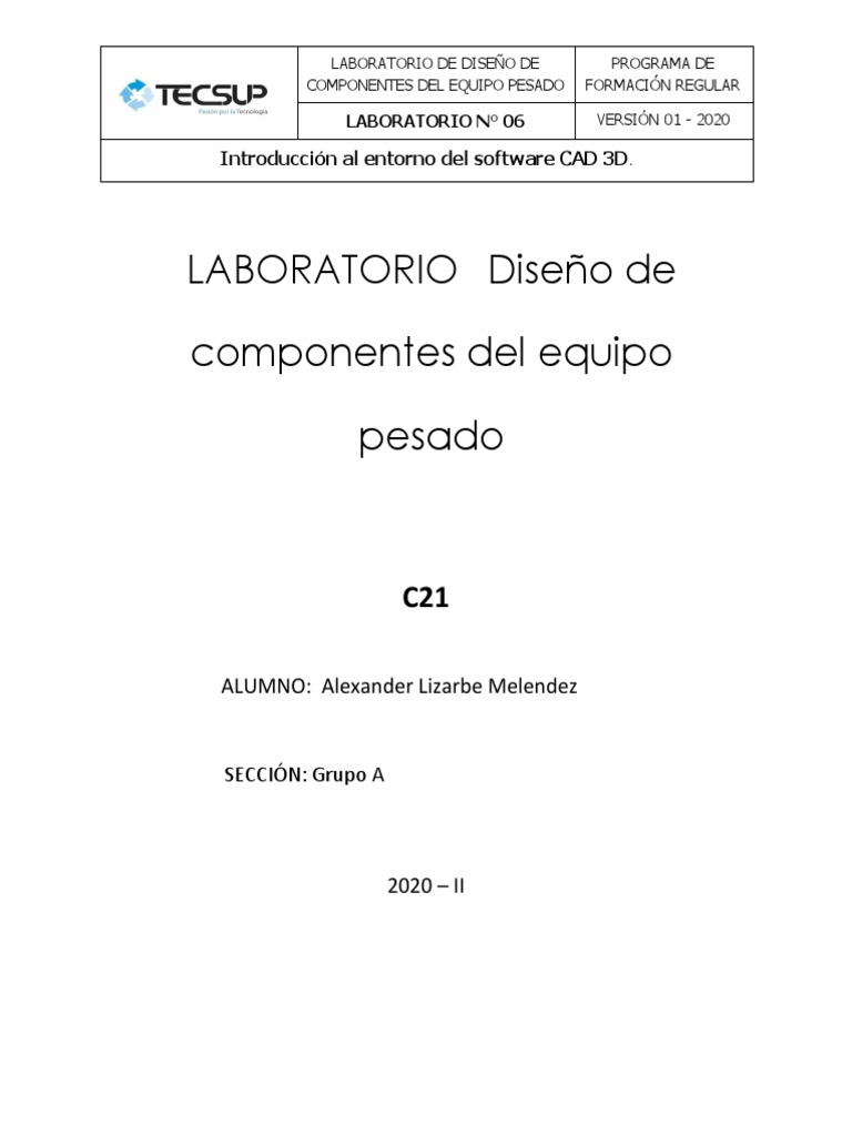 LAB6-Alexander Lizarbe | PDF | Diseño asistido por ordenador | Software