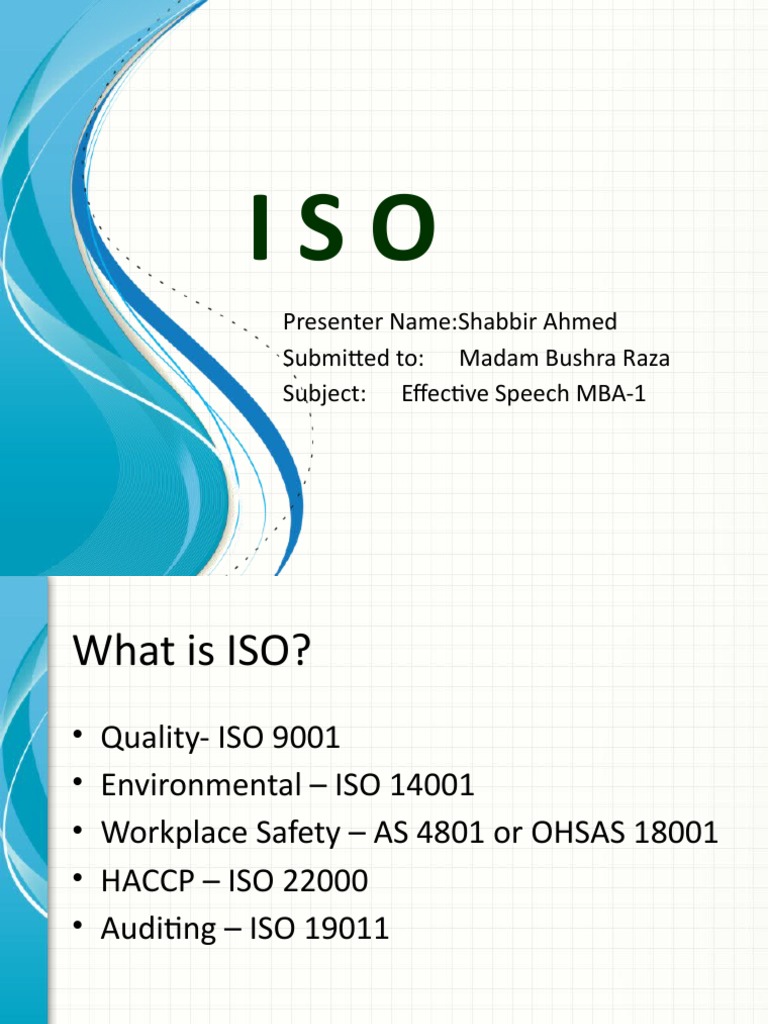 ISO Presentation | PDF | Iso 9000 | Quality Management