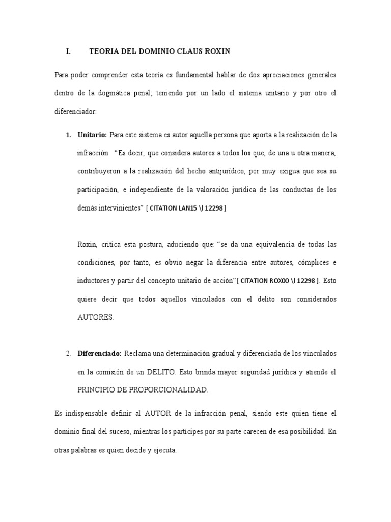 Teoria Del Dominio Claus Roxin | PDF | Crímenes contra la humanidad ...