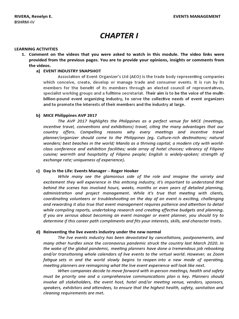 Module in Events Management | Download Free PDF | Security Guard | Risk