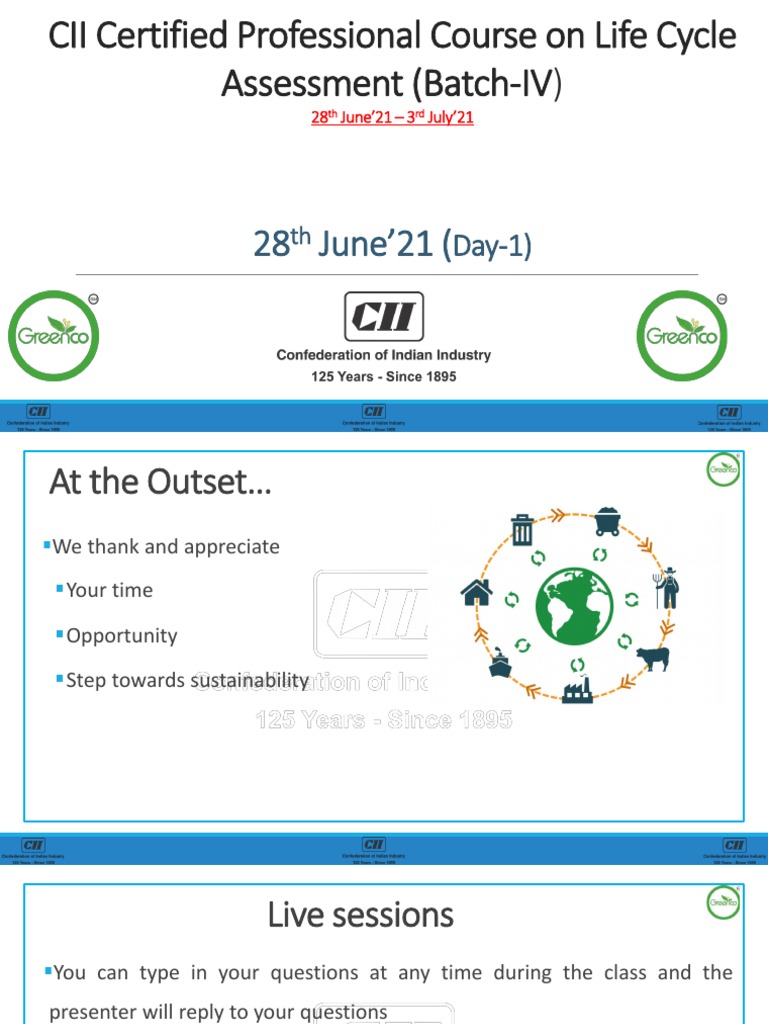 Day 1 - Introduction To LCA | PDF | Life Cycle Assessment | Economy And ...