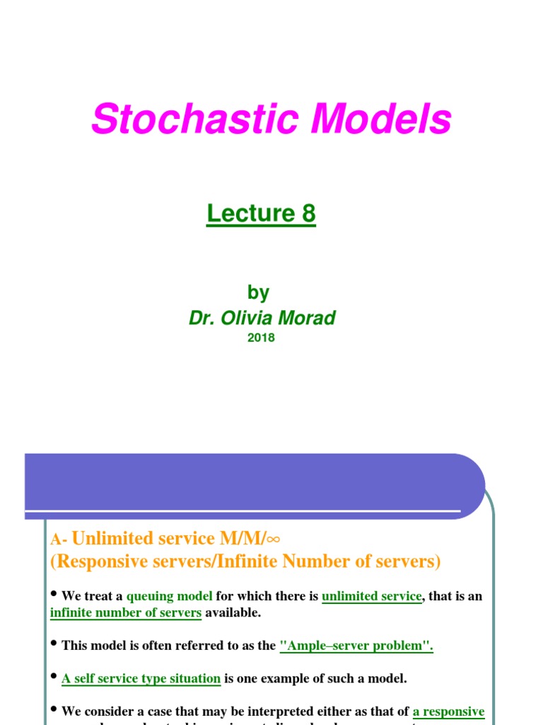 Stochastic Models: Dr. Olivia Morad | PDF | Probability Theory ...
