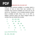 Math Practice: LCM & HCF Questions | PDF