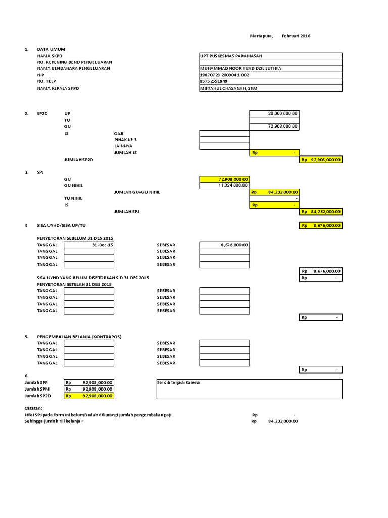 Master Form Bend - Pengeluaran | PDF