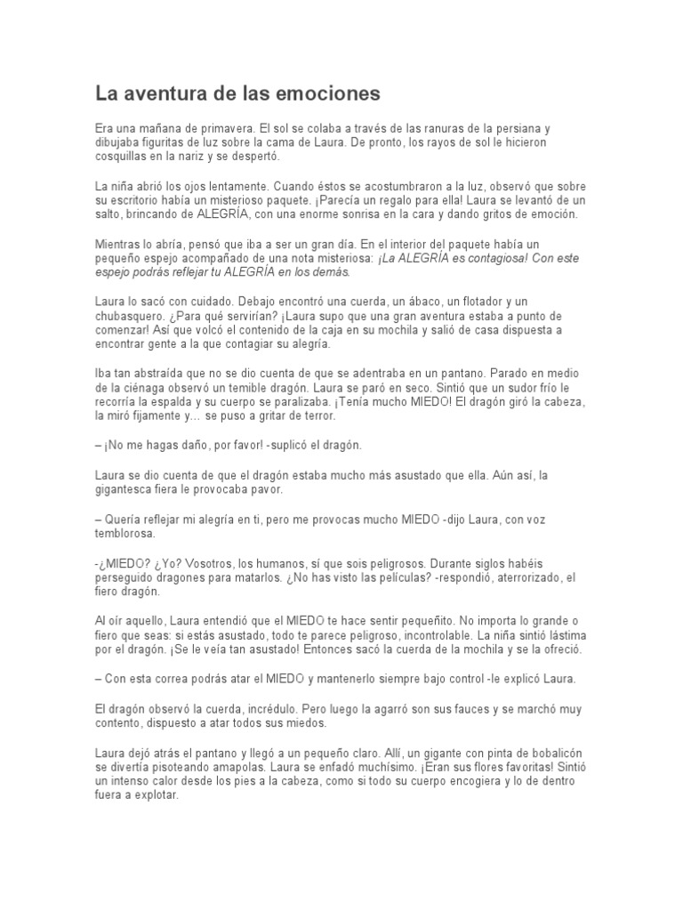 La Aventura de Las Emociones | PDF | Las emociones | Naturaleza