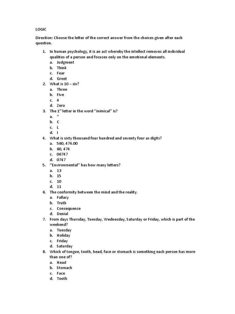 Logical Reasoning Reviewer | PDF | Idea | Truth