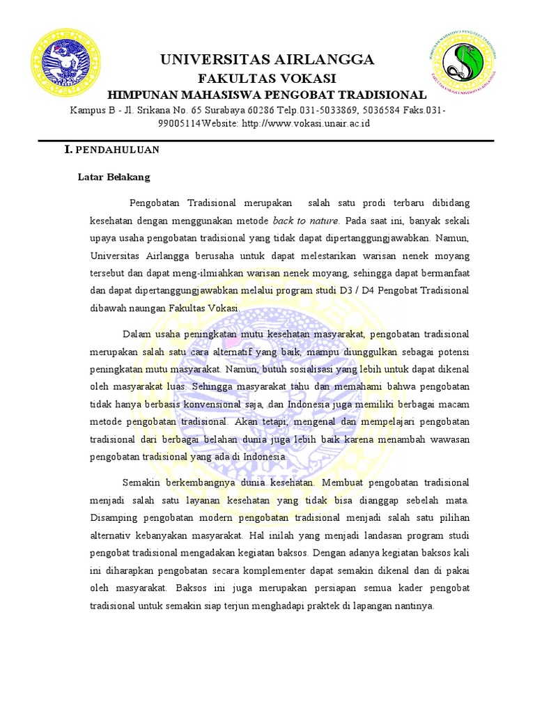 PROPOSAL BAKSOS Fix | PDF | Pengembangan Diri | Kesehatan Holistik