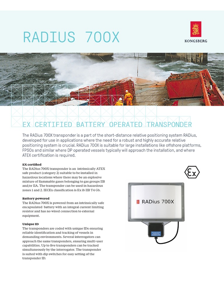 Radius 700X: Ex Certified Battery Operated Transponder | PDF