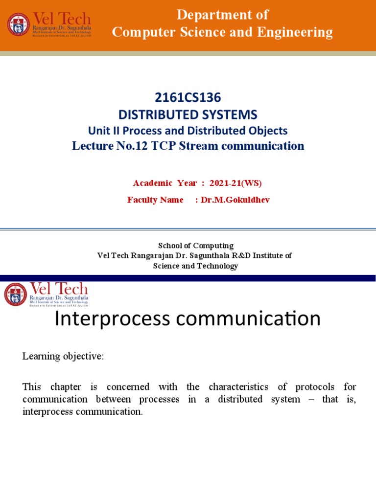 TCP Stream Communication in Distributed Systems | PDF | Network Socket ...
