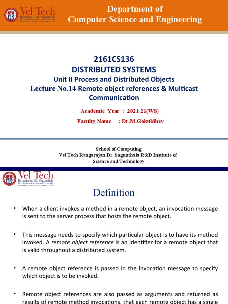 Lecture 14. Remote Object Reference | PDF | Multicast | Ip Address