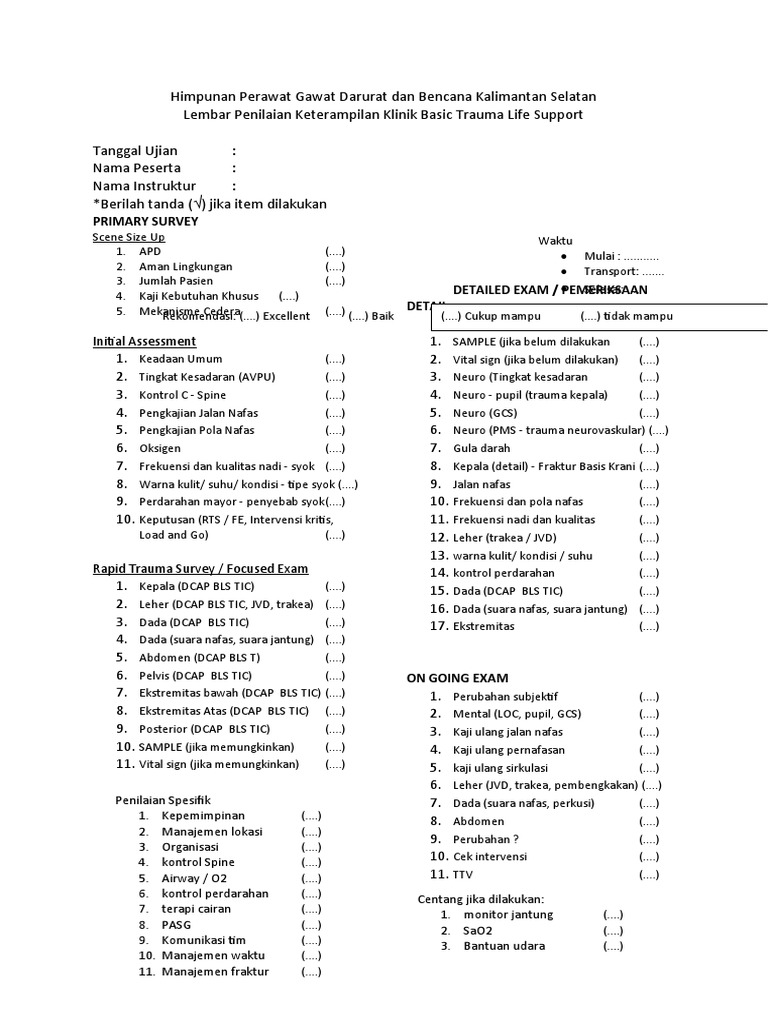 Check List BTLS | PDF