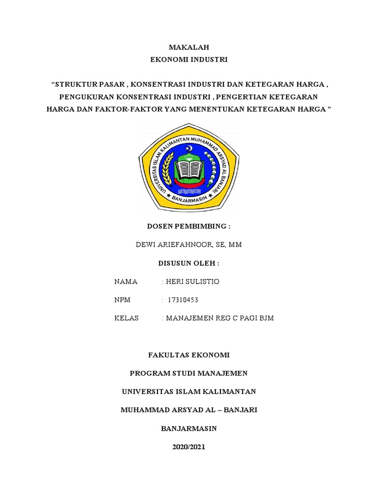 Makalah Heri Sulistio Ekonomi Industri 05-05-2021 | PDF