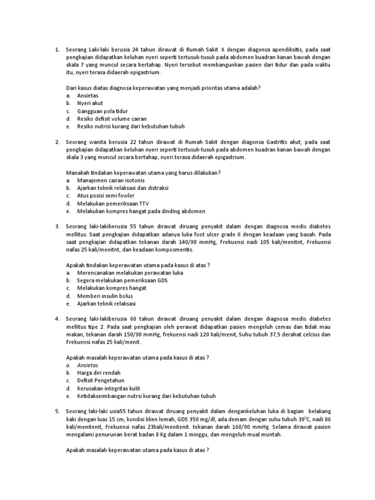 Soal Uas KMB 2 | PDF | Kesehatan Holistik