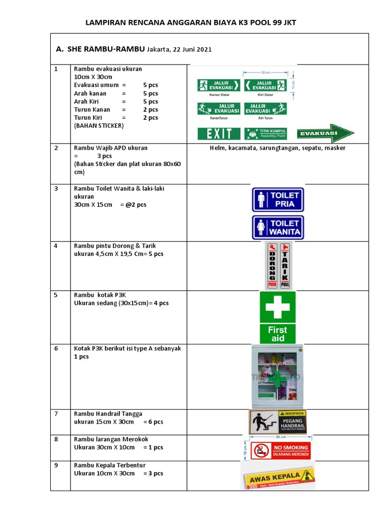 Ukuran Rambu2 Di Kantor 99 | PDF