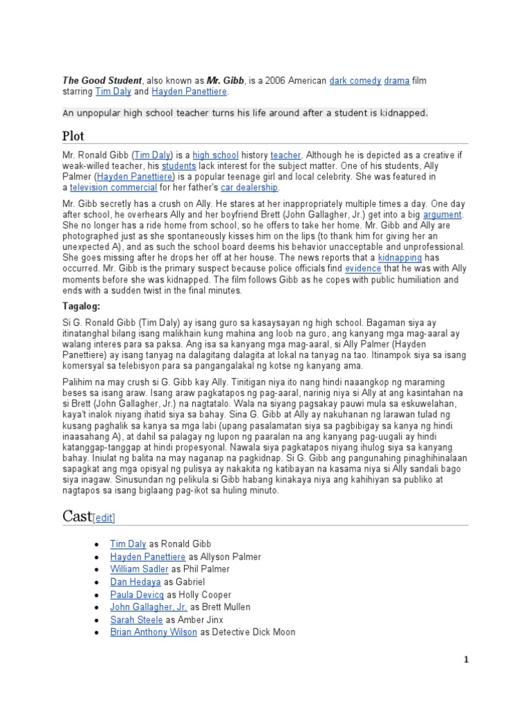 The Good Student - Hayden Panettiere. | PDF