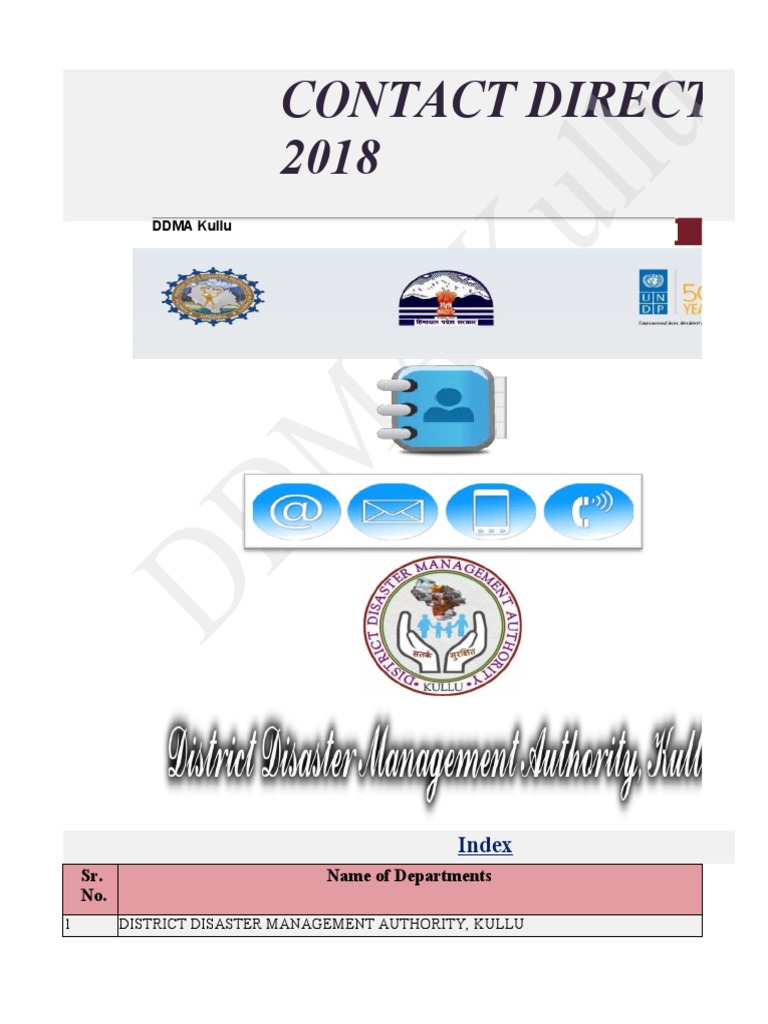 Contact Directory 2018 Index Pdf Government Of India Government
