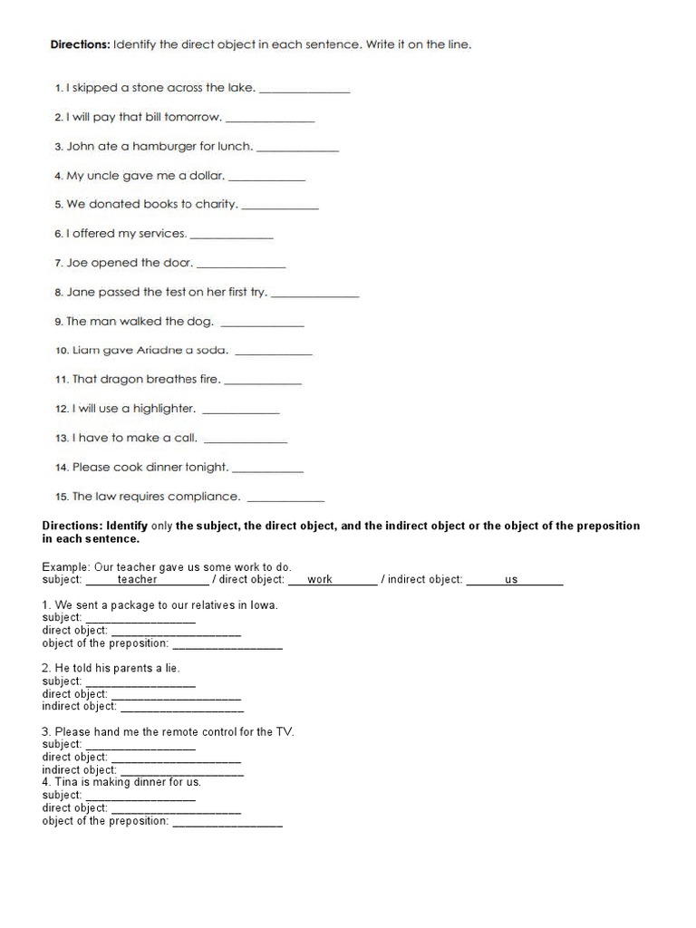 GRADE 7 ICA - Language - Functions of Nouns Quiz | PDF | Object ...