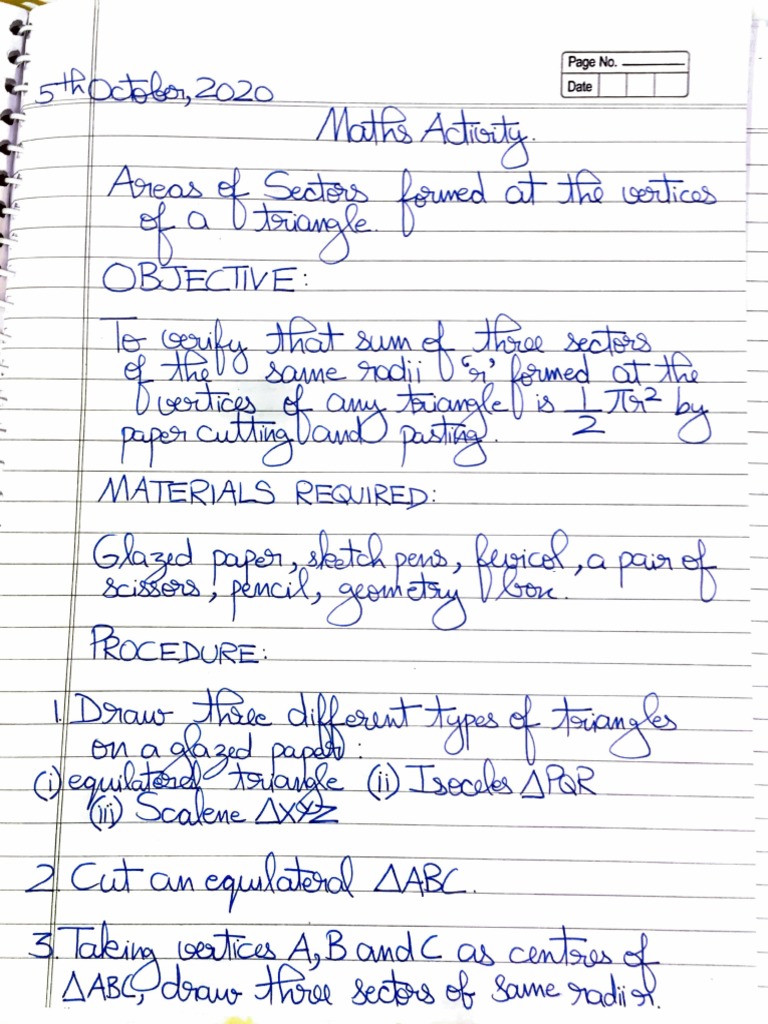 Area of Sectors Formed at The Vertices of A Triangle | PDF